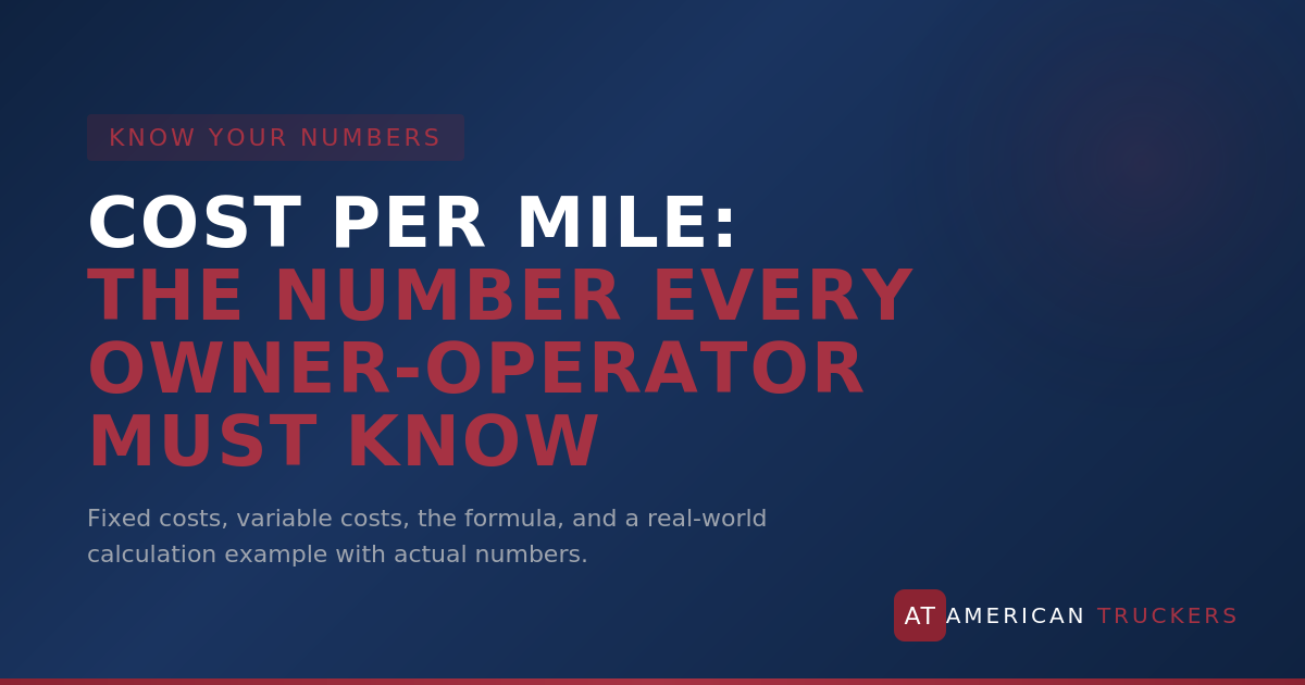 Owner-Operator Cost Per Mile: The Formula You Need (2026)