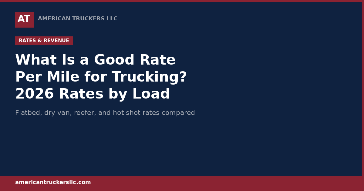 What Is a Good Rate Per Mile for Trucking? 2026 Rates + Free Calculator